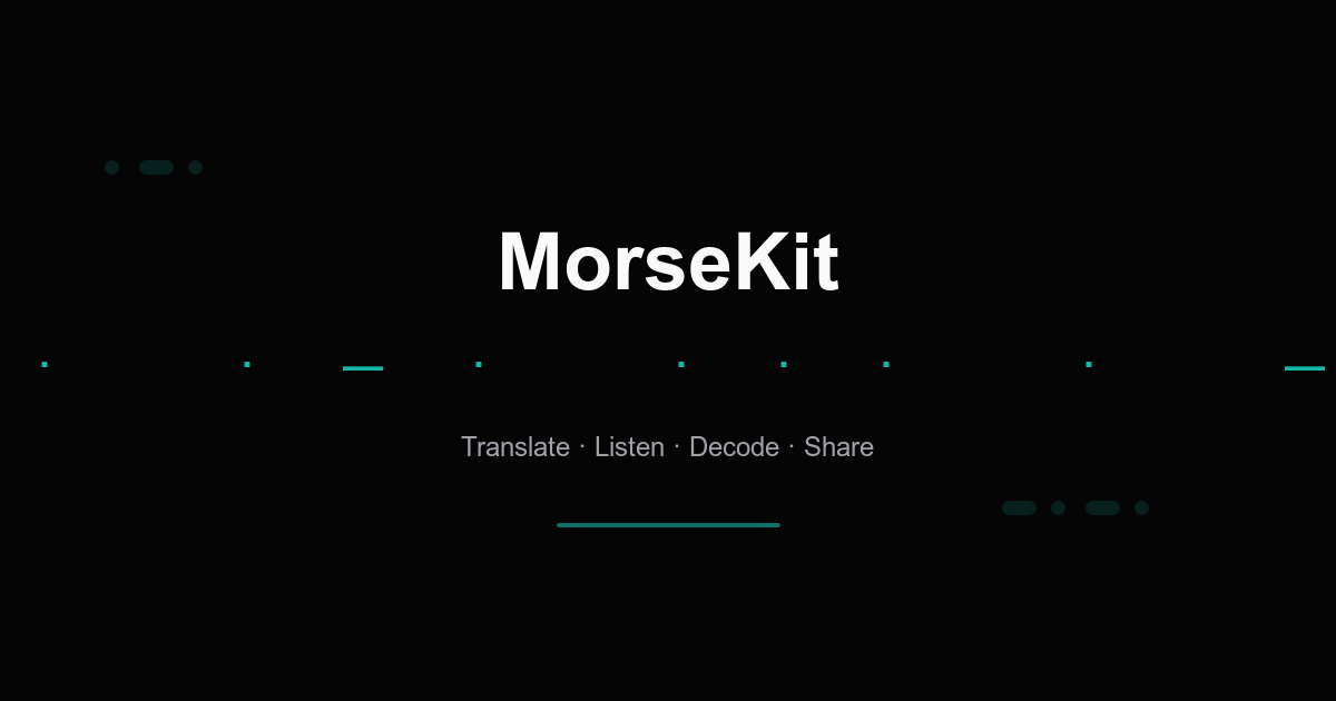 Morse Code Audio Generator: CW Practice Tool | MorseKit